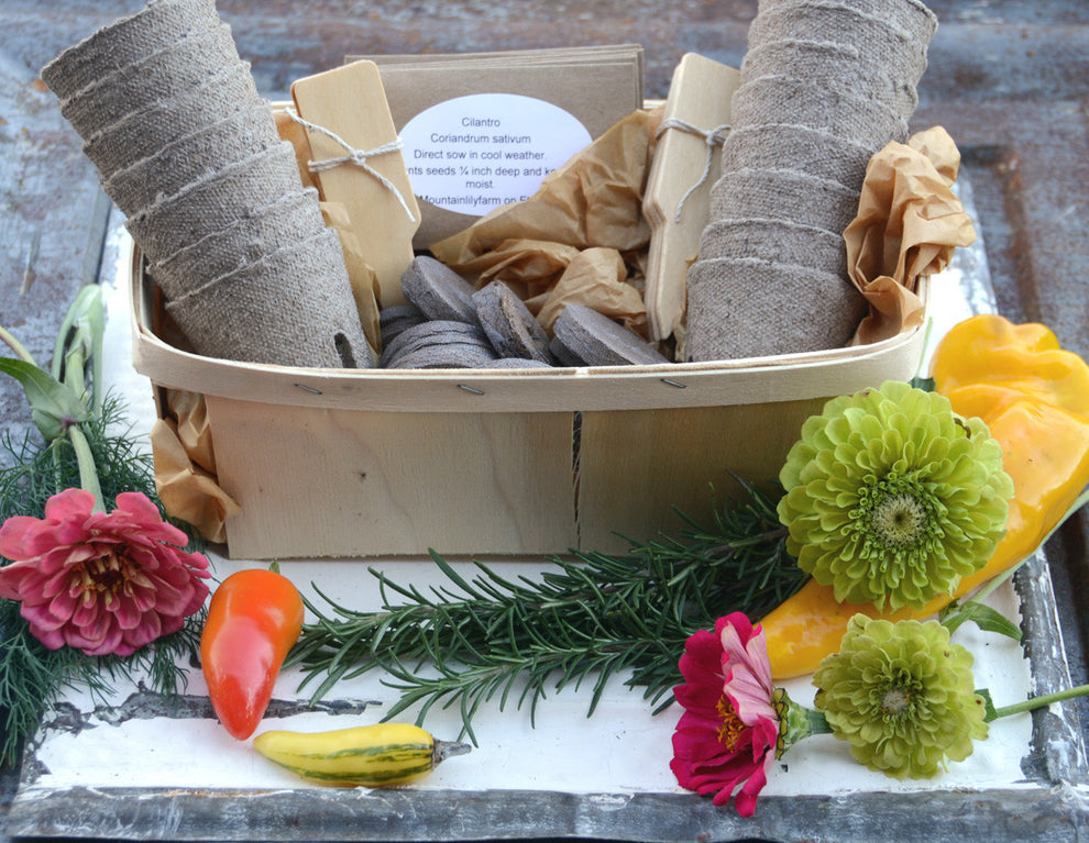 Heirloom Seed Gift Basket, Vegetable and Herb Seeds, Great for Patio G ...